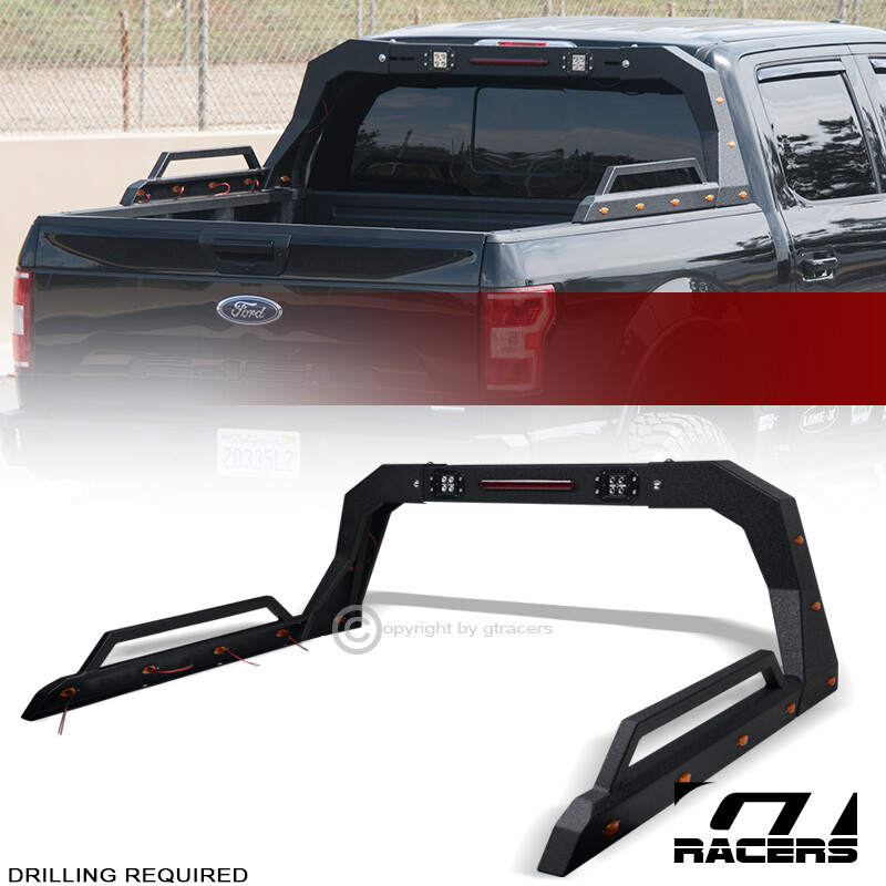For Mid Size Pickup Truck Adjustable Chase Rack Bar w/Brake Lamp+LED ...