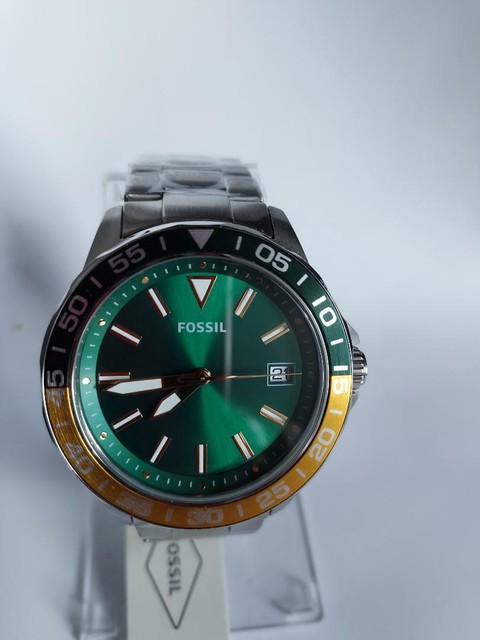 Authentic Fossil Bannon 3h Silver Green BQ2506 Men's Watch for sale ...