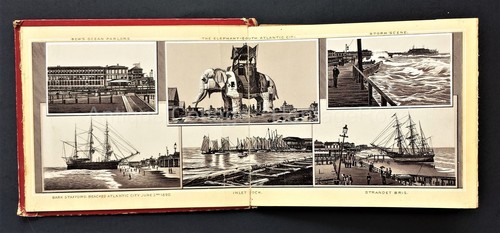 c1894 antique SOUVENIR ATLANTIC CITY nj PHOTO VIEWS BOOK accordion ...
