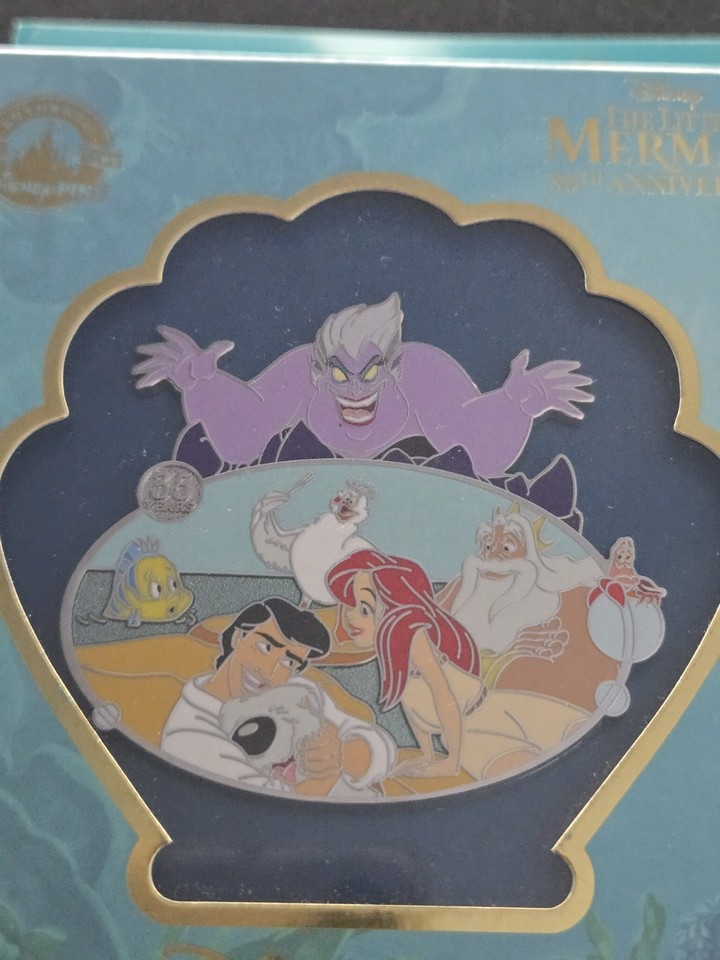 Disney The Little Mermaid Pin 35th Anniversary Ariel Ursula Jumbo LE ...
