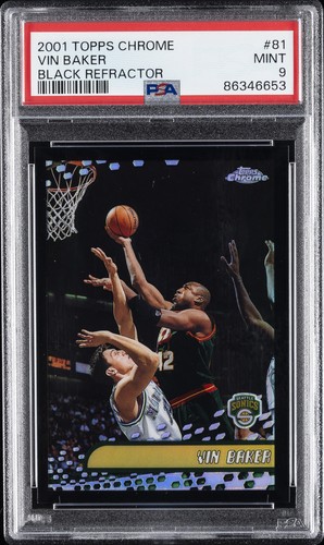 2001 TOPPS CHROME BLACK REFRACTOR #81 VIN BAKER 37/50 PSA 9 | eBay