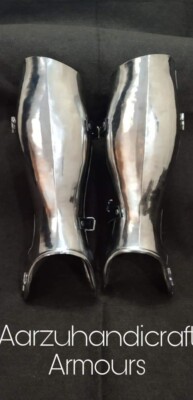 Medieval Stainless Steel Anatomical Greaves SCA Legal Combat Leg Armor ...