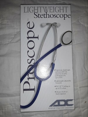 (ADC) Lightweight Stethoscope PROSCOPE Brand New Open-Box Black Latex ...