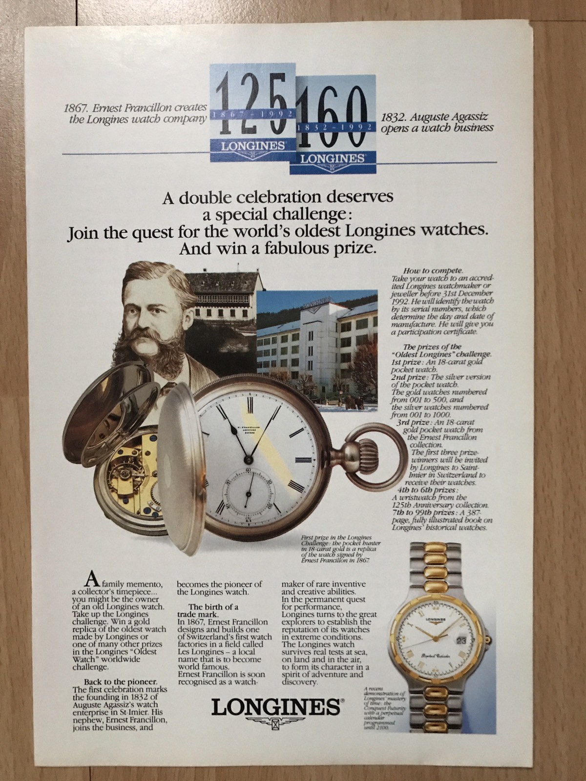 Longines 1992 Advertisement Pub Ad Werbung | eBay