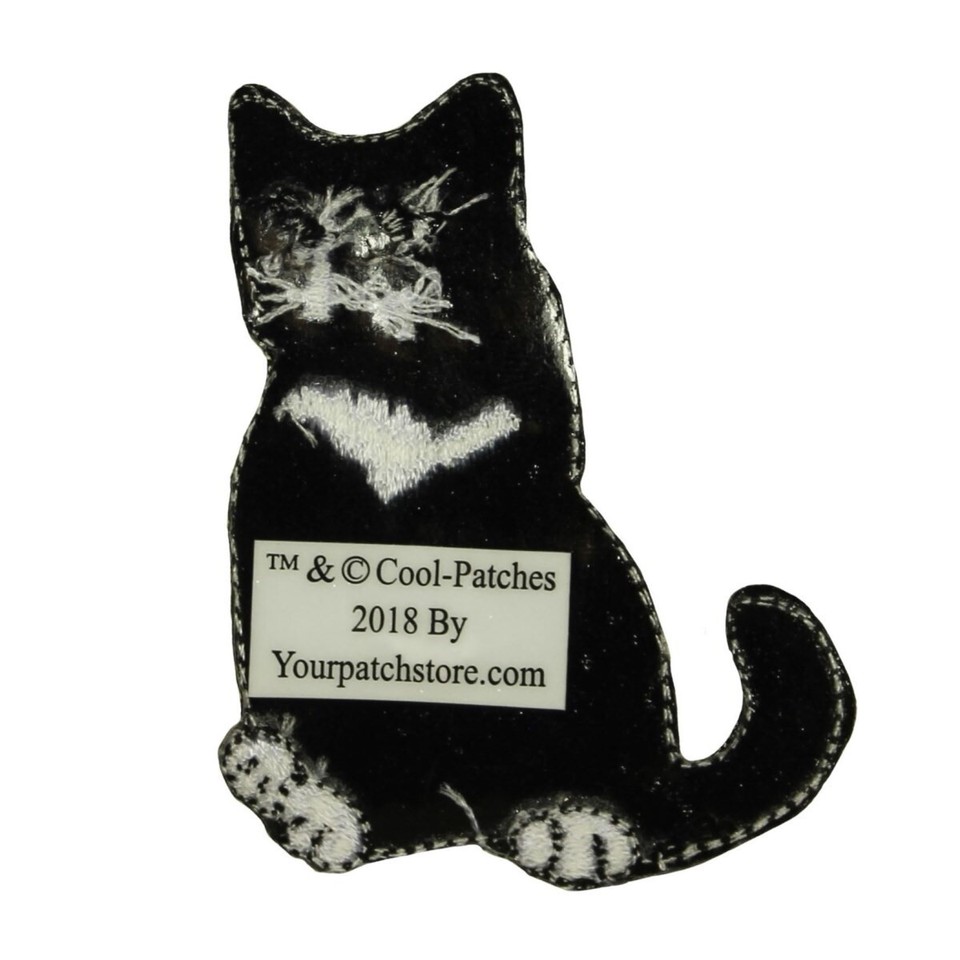 ID 2958 Fuzzy Black Cat Patch Animal Kitten Pet Embroidered Iron On Applique | eBay