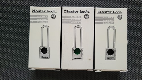 Set of 3 Master Lock # 410, 2 Black Keyed Alike 1 green , Safety ...