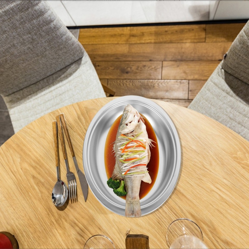 Stainless Steel Oval Plate Stainless Steel Oval Platter Fish Plate ...