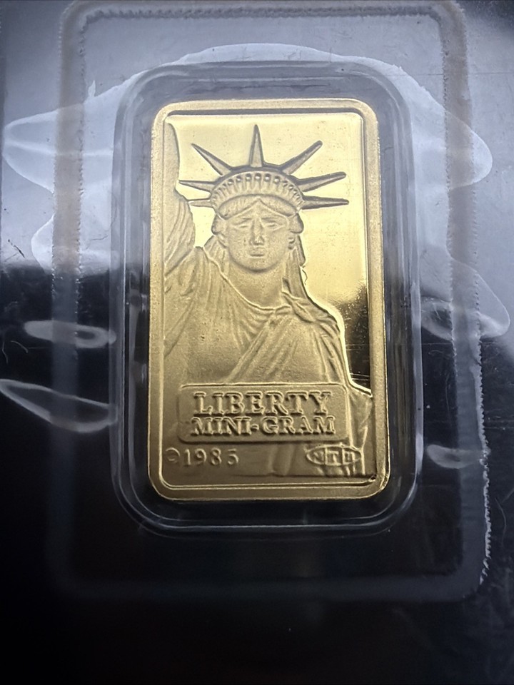 1 Gram Credit Suisse 999,9 Fine Gold Bar Statue Of Liberty Mini-Gram ...