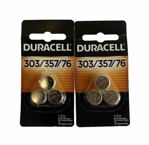 Duracell 303/357/76 Silver Oxide Button Battery, two 3 packs (6 ...