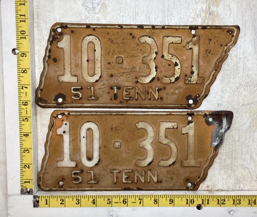 1951 Tennessee State Shaped License Plate | eBay