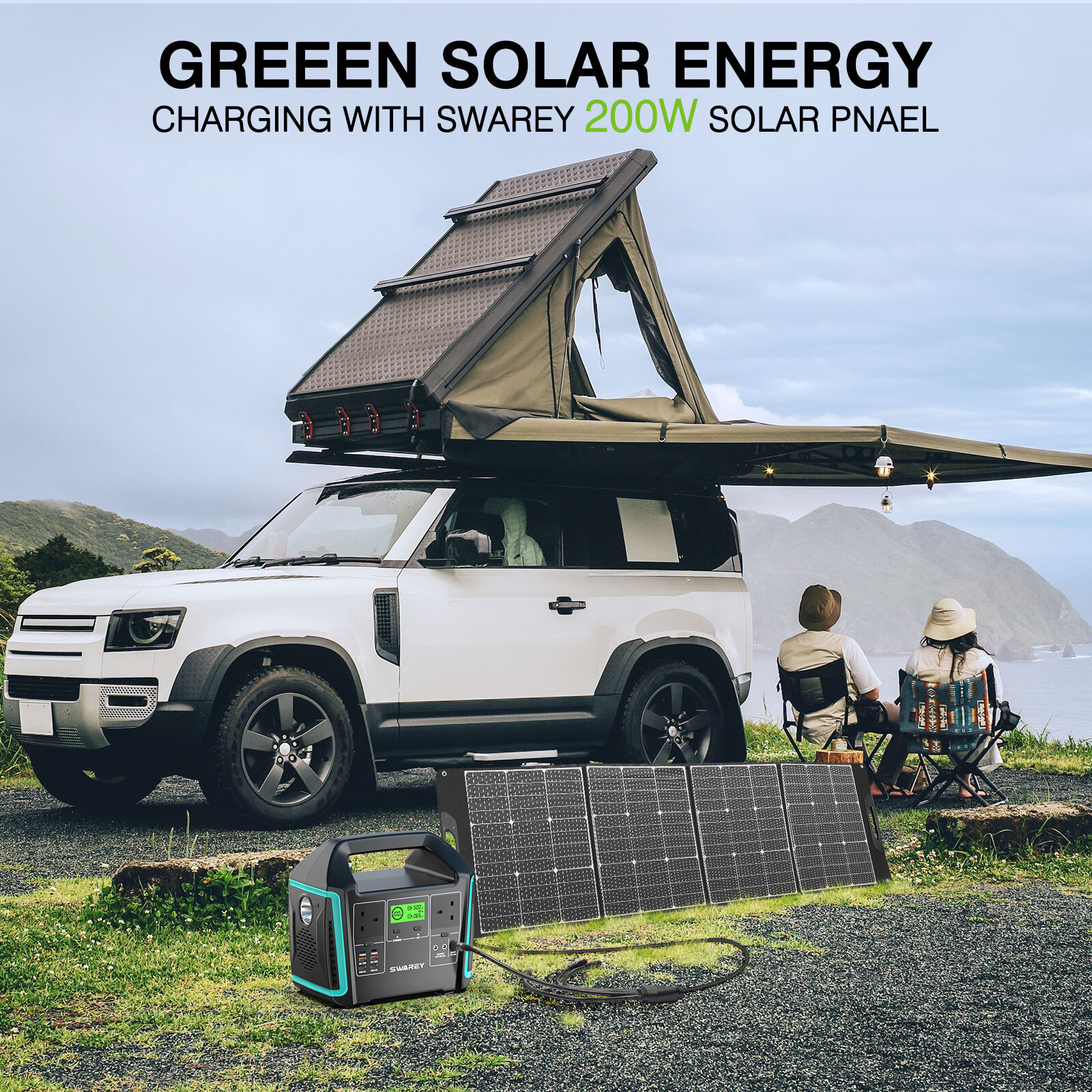 SWAREY Portable Power Station 1000W 725.76Wh Solar Power Generator ...