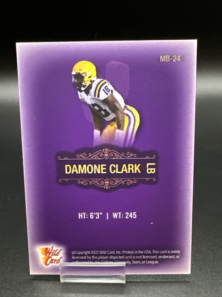 Damone Clark 2022 Wild Card Matte Purple MB-24 RC /250 LSU Dallas ...