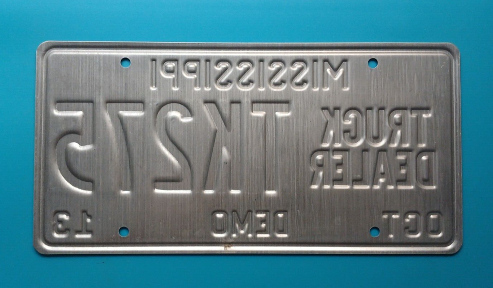 🐾 2013 MISSISSIPPI "TRUCK DEALER DEMO" LICENSE PLATE (TK275) UNUSED | eBay