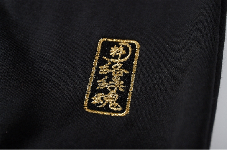 Myth Nine Tailed Fox Fashion Hoodie Embroidery Black Hoodie Pullover ...