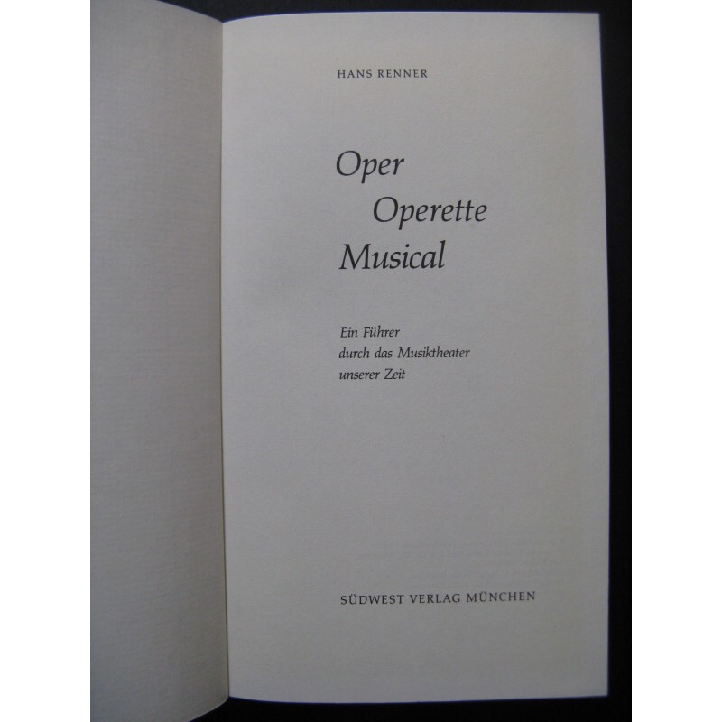 Renner Hans Oper Operetta Musical 1988 | eBay