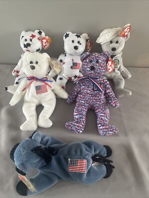 Ty America USA Beanie Baby Lot 6 Plush | eBay