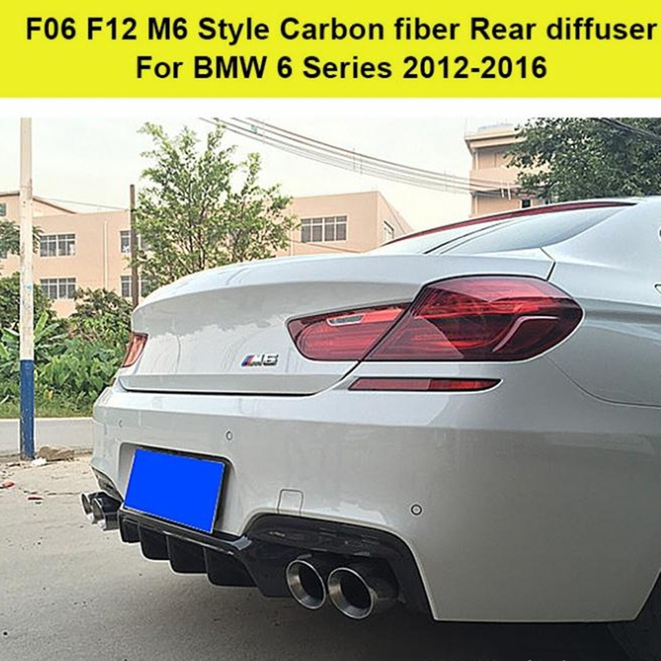 For 2012-2018 BMW F06 F12 F13 M Sport M6 Matte Black Rear Diffuser Lip ...