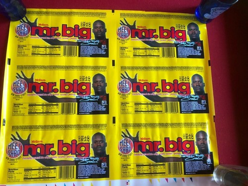 1995, Shaquille O'Neal, (6) "Un-Cut", "Mr. Big" Candy Bar Wrappers ...