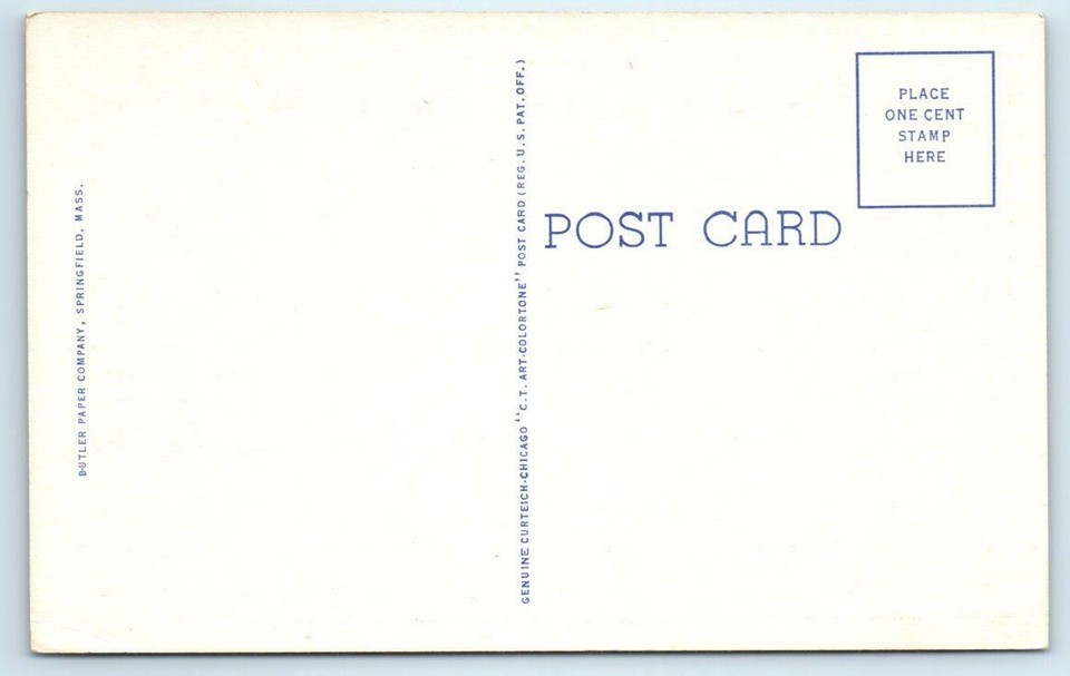Large Letter Linen SPRINGFIELD, MASSACHUSETTS - MA c1940s Curteich ...