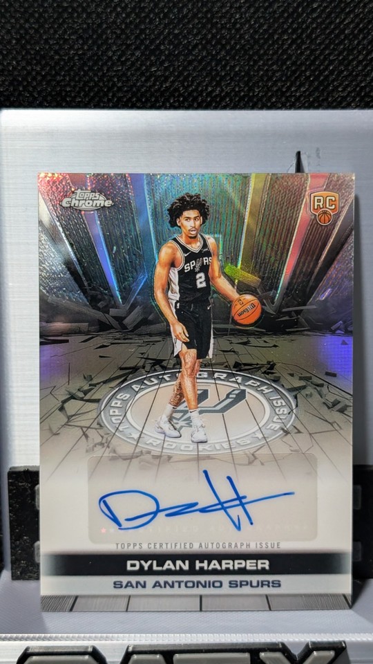 DYLAN HARPER 2025-26 TOPPS CHROME ISSUE ROOKIE REFRACTOR RC AUTO SPURS ...