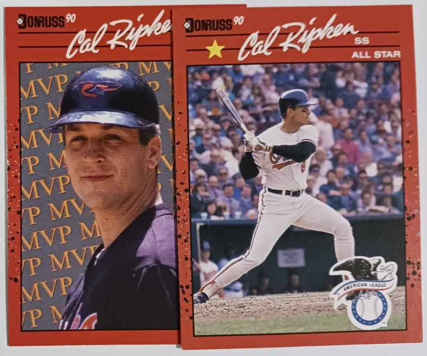 Cal Ripken - 1990 Donruss - 2 Cards (1) MVP and (1) All-Star ...