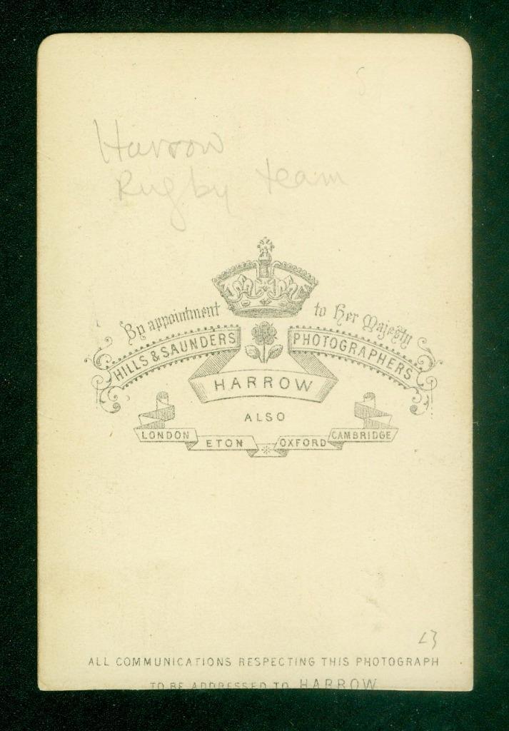 S10, 752-5, 1870s, CDV Card, Harrow Rugby Team, Harrow, England | eBay