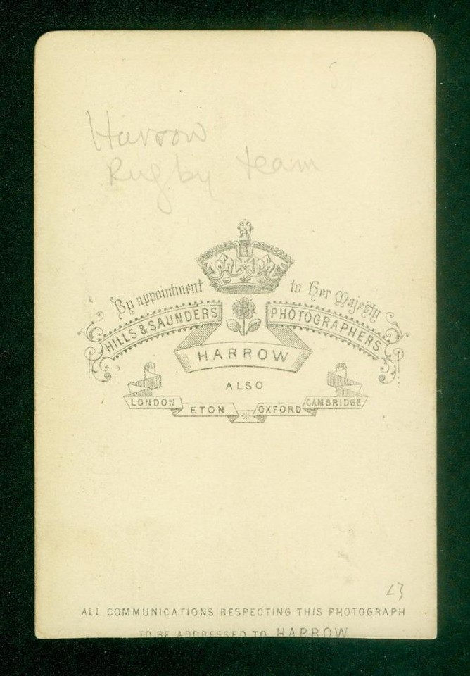 S10, 752-5, 1870s, CDV Card, Harrow Rugby Team, Harrow, England | eBay