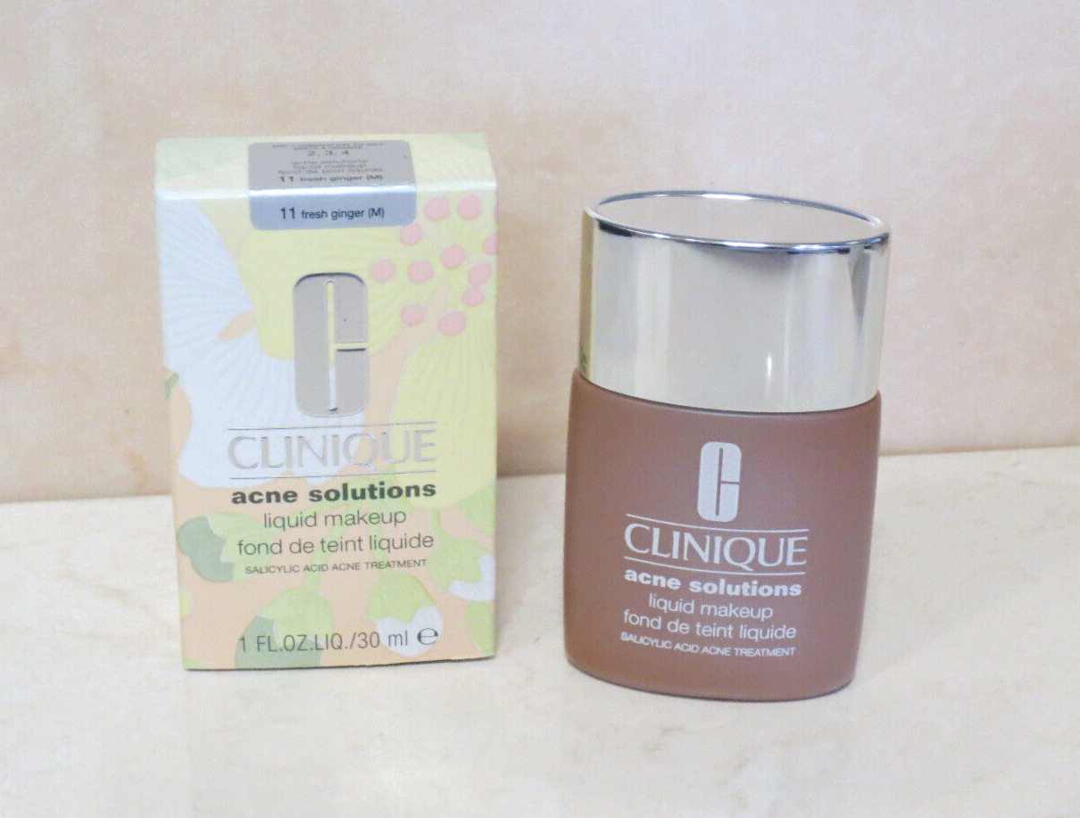 CLINIQUE ACNE SOLUTIONS LIQUID MAKEUP SHADE 11 FRESH GINGER (M) 1 OZ ...