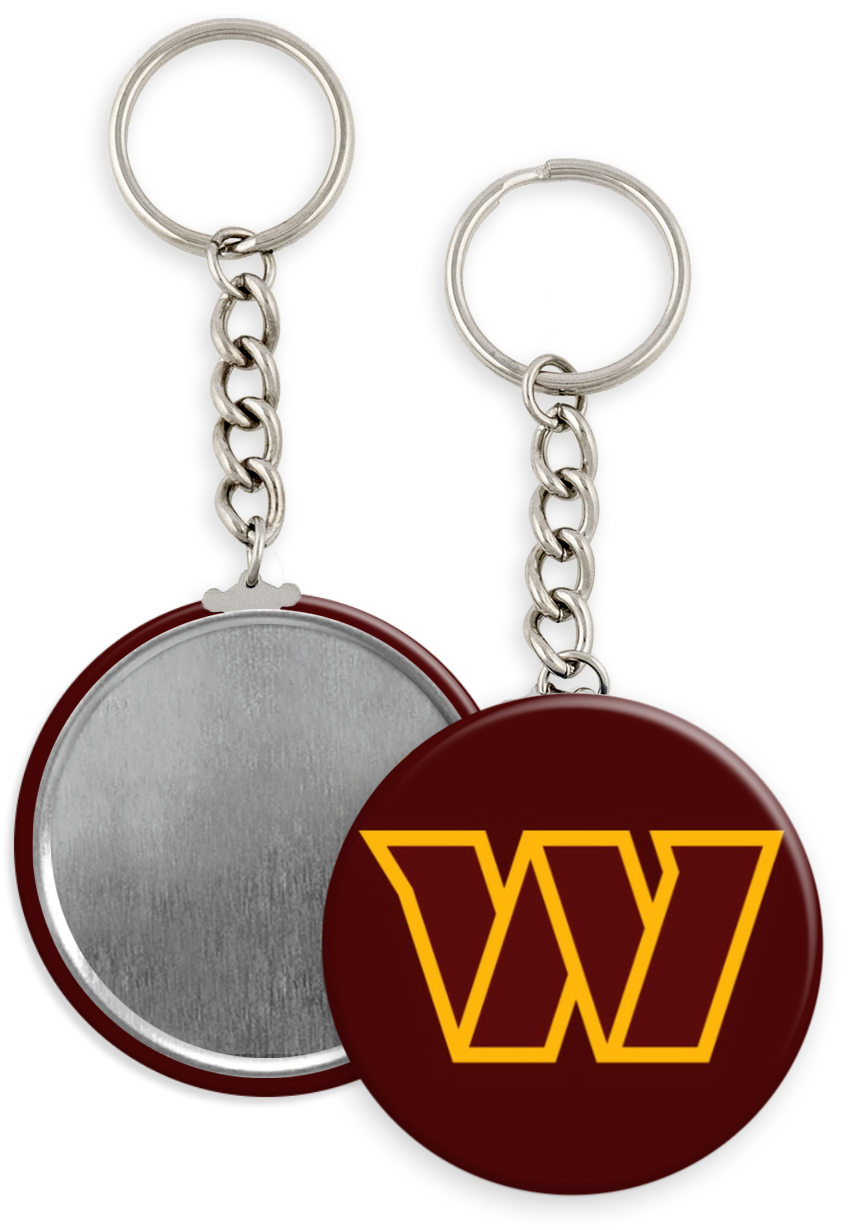WASHINGTON COMMANDERS LOGO KEY CHAIN - NFL - 2 1/4" ROUND BUTTON KEY ...