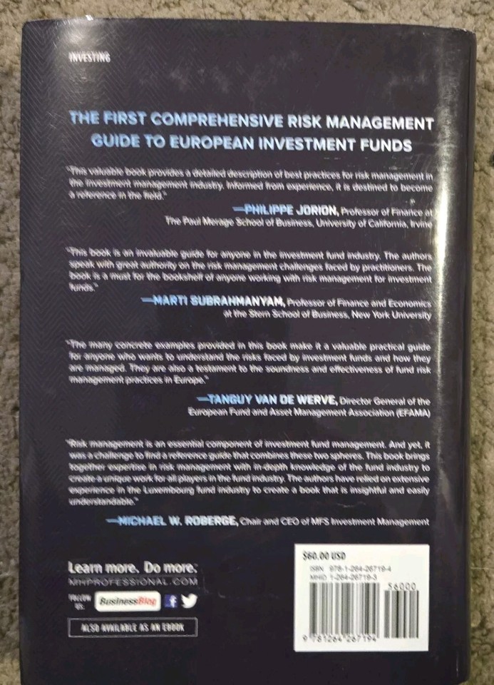 Risk Management For Investment Funds Hardcover Neuberg Petit Vogt ...