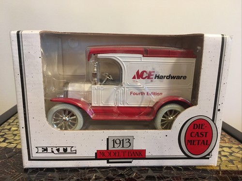 ERTL 1913 MODEL T TRUCK ACE HARDWARE COIN BANK DIE CAST 1/25 SCALE MIB ...