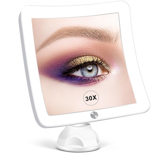 30x Lighted Magnifying Mirror with Lights - Makeup Mirrors with Suction ...