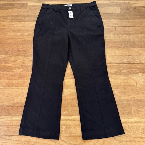 NWT Loft black chino wide leg high-rise pants size 10 b41 | eBay