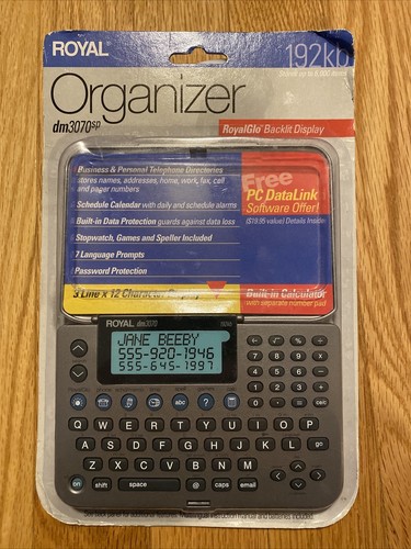 Royal Business Machines Electronic Organizer DM3070SP 192KB ROYALGLO DISPLAY NEW | eBay