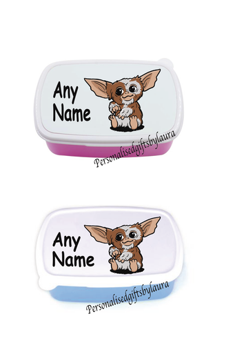 Personalised Gizmo Gremlins Kids lunch Sandwich Snack box School | eBay UK