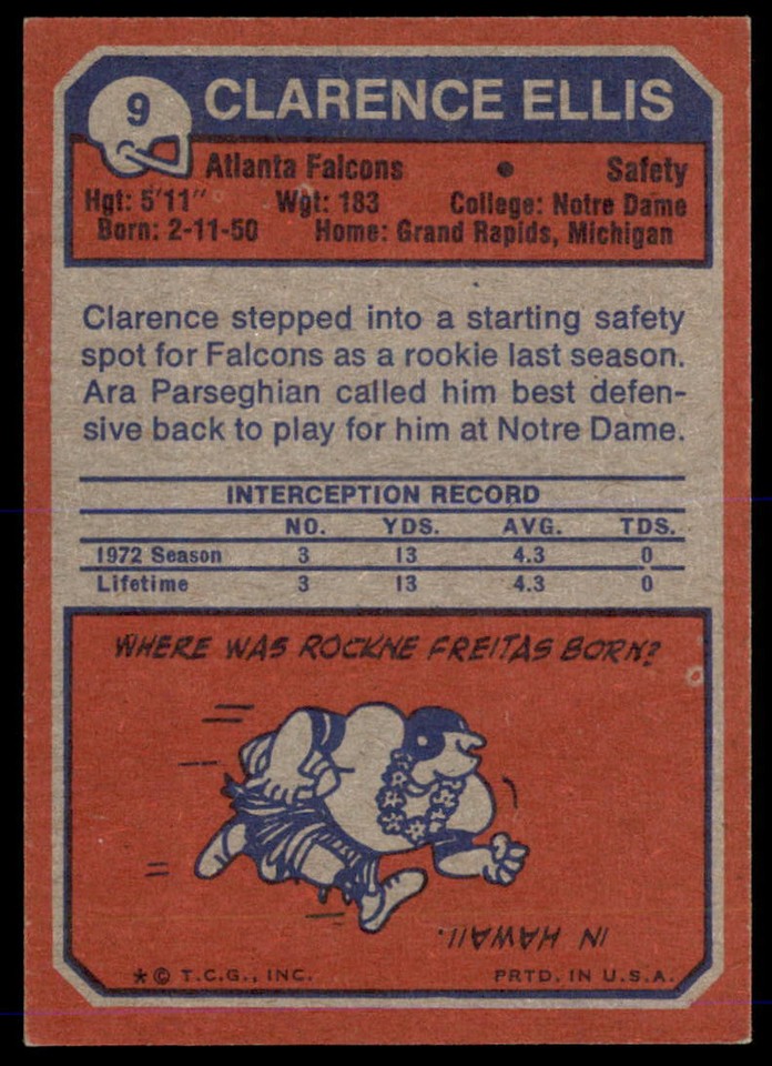 1973 Topps #9 Clarence Ellis | eBay