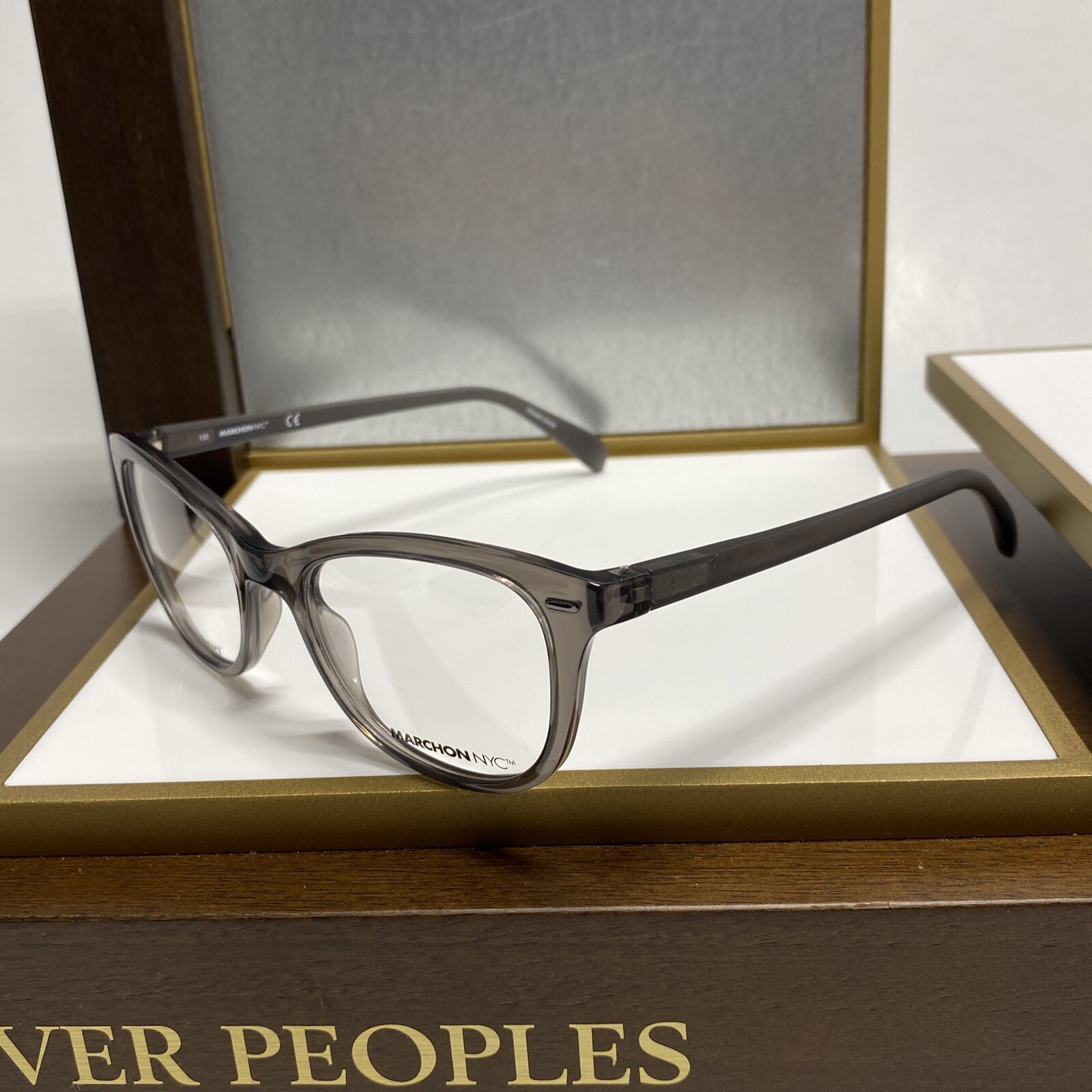 New Marchon M-5803 040 Grey Women's Eyeglasses Full Rim Frames 51-19 ...