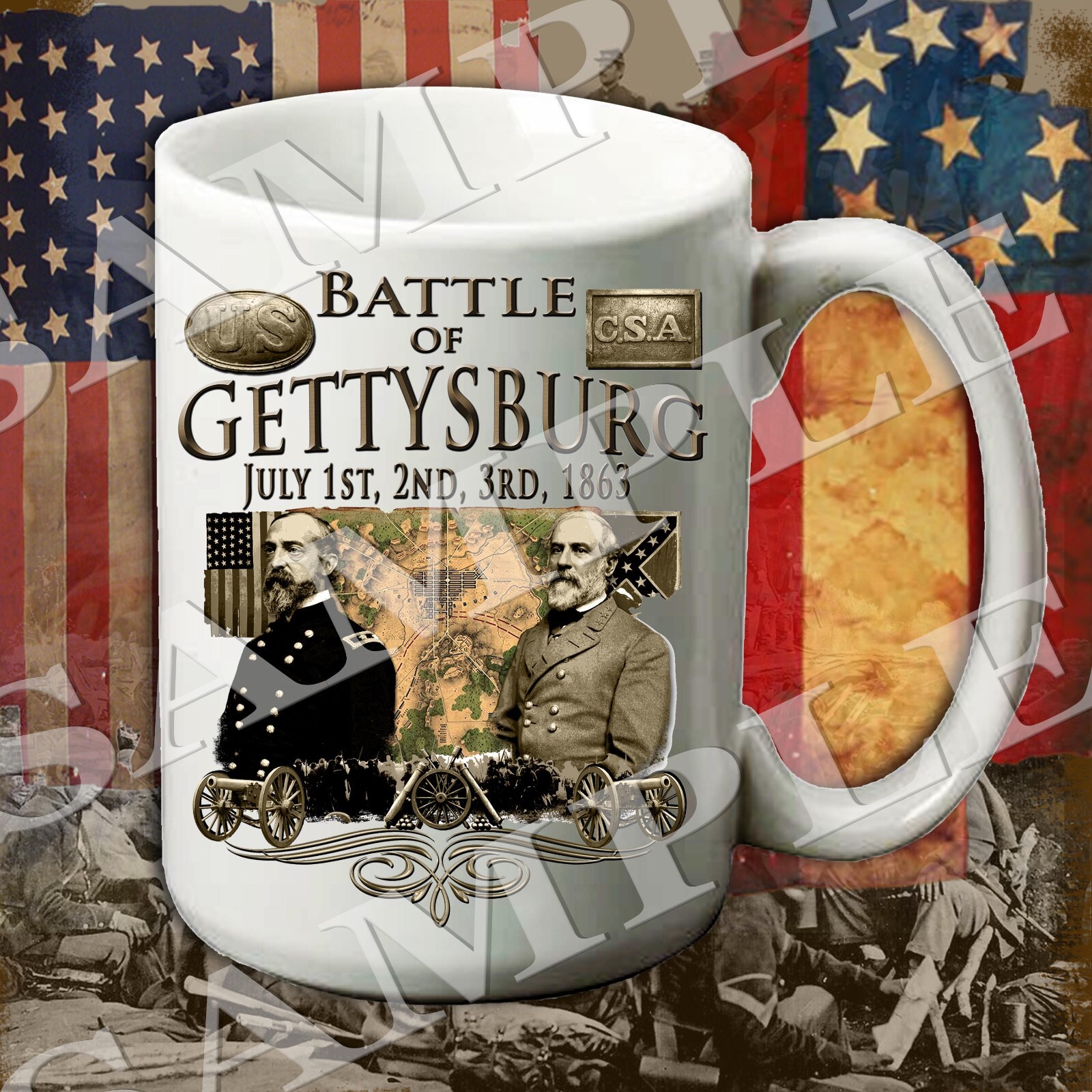Battle of Gettysburg 15-ounce American Civil War themed coffee mug | eBay