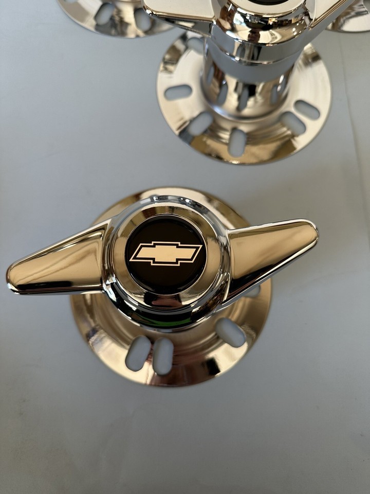 (4) NEW 2 BAR SPINNER CENTER CAPS 5 LUG CRAGAR SST VINTAGE WHEELS 3.17 ...