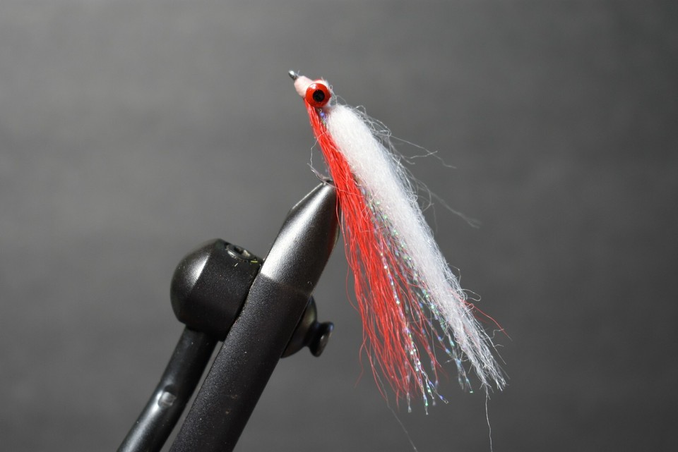 1 Fly, Size 6, Red & White Saltwater Clouser Minnow Streamer Fly ...