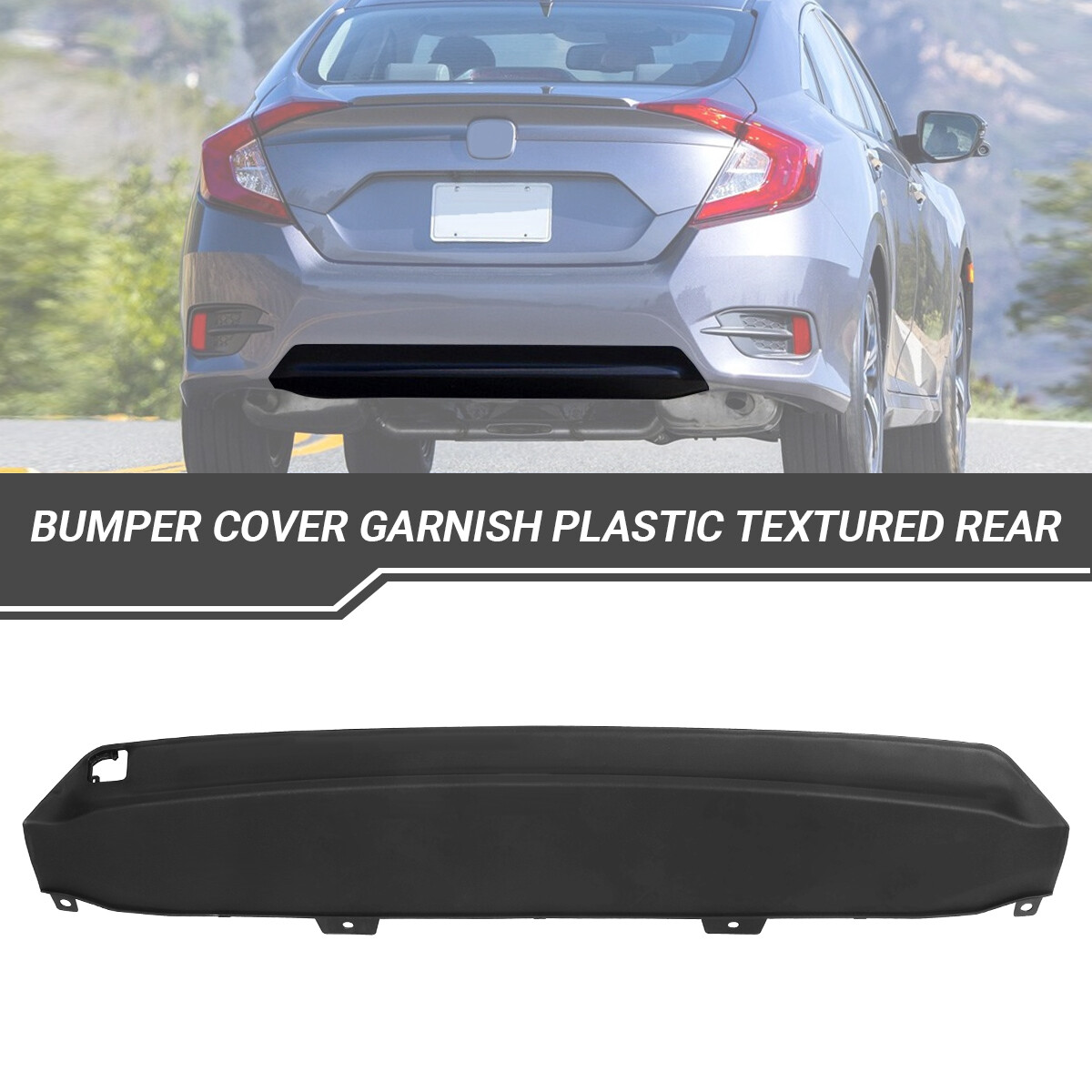 Valance Fit For 2016-2018 Honda Civic Bumper Cover Garnish Plastic ...