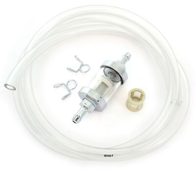 5 Feet - 1/4" 6mm Clear Motion Pro Fuel Line with Clear Glass Filter ...