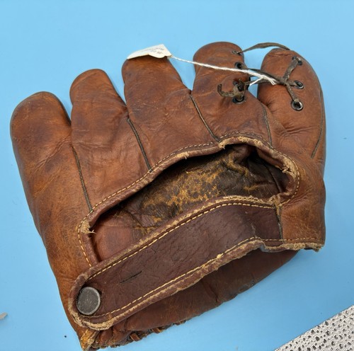 Vtg 1940s MacGregor Goldsmith Leather Baseball Glove Jimmy Brown | eBay