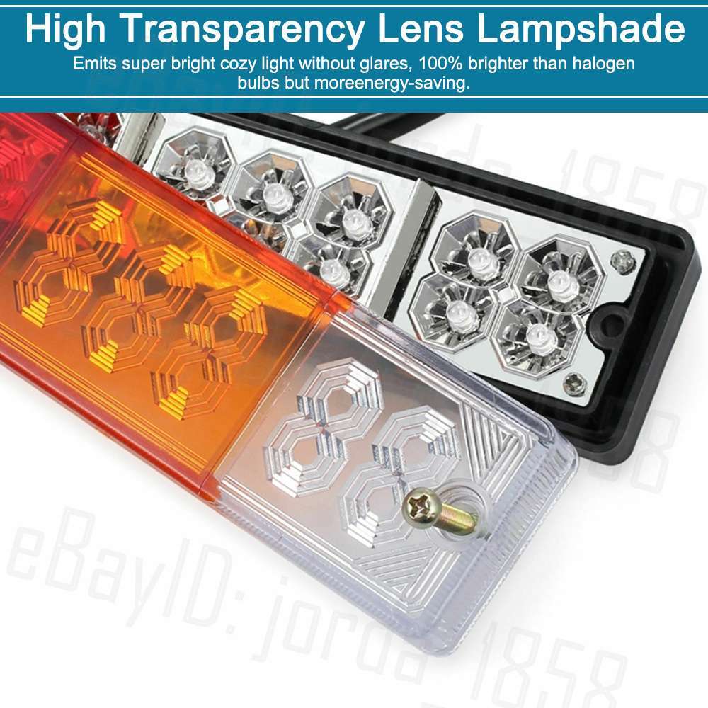 12V 2X20 LED Tail Lights Truck Stop Indicator Rear Lamp Ute Trailer ...
