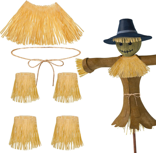 12 Pieces Halloween Scarecrow Straw Kit Scarecrow Costume Accessories ...