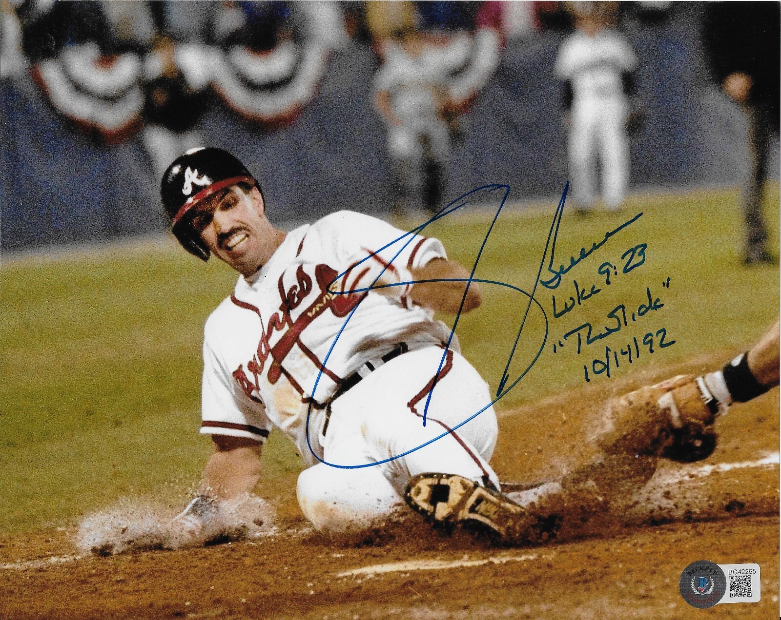 SID BREAM Signed Auto 8x10 Photo Beckett BAS COA "The Slide" Atlanta ...
