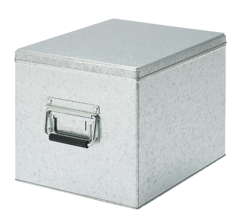 MUJI MoMA Large Galvanized Iron Box 10.2 in × 14.5 in × 9.4 in Silver ...