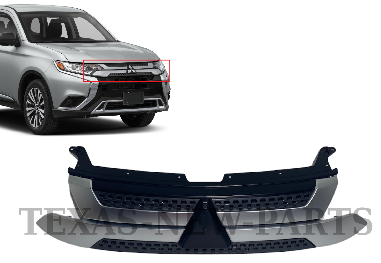 Fits 2019-2020 Mitsubishi Outlander Grille Front Bumper Upper Grille | eBay