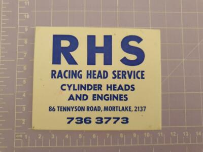 RHS Racing Head Service Sticker 8cm x 10cm approx As per image | eBay