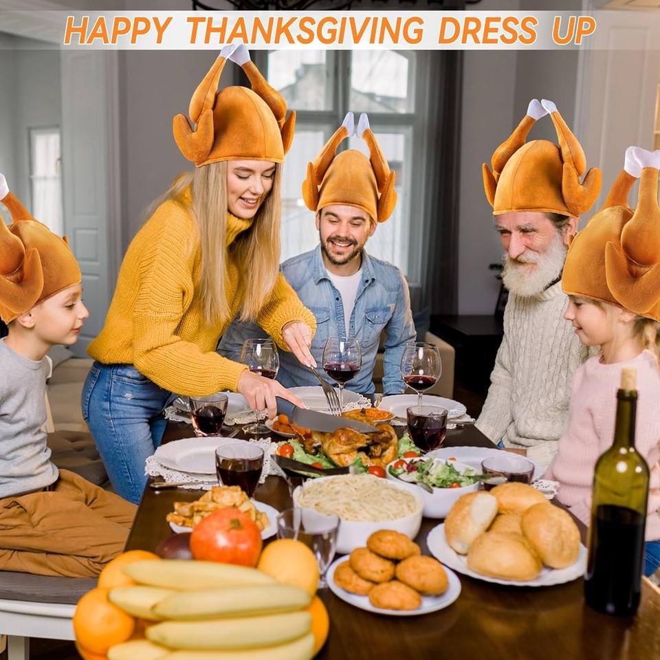 2PCS Thanksgiving Roasted Turkey Hat for Adults, Women, Men - Turkey ...